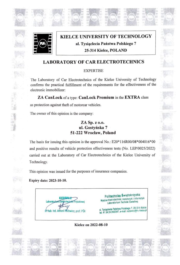 CANLOCK - Soluzione antifurto digitale per veicoli, Immobilizzatore CAN